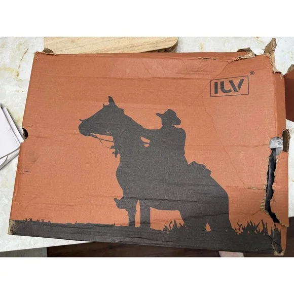IUV Wandering Western Dark Brown Embroidered Square Toe Cowboy Boots ...